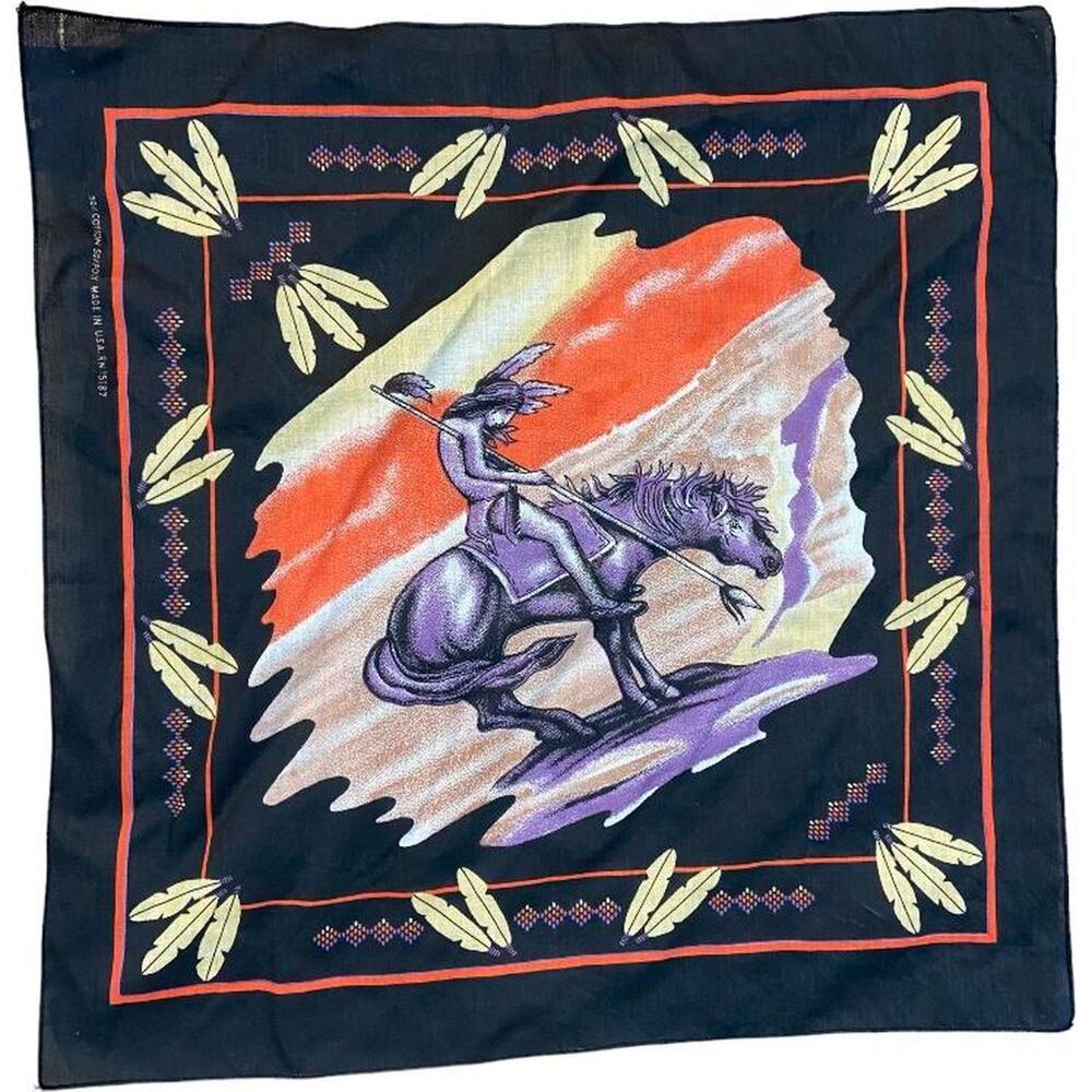 90s Native American Bandana Made - Gem